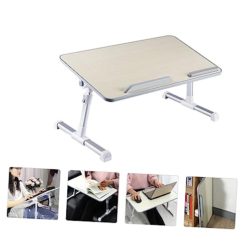 USHOBE 1pc Adjustable Computer Desk Desktop Bookcase Metal Tray Couch Tray Mini Size Breakfast Tray Foldable Bed Desk Stand up Office Wooden Desk Office Table Student Study Table The Bed