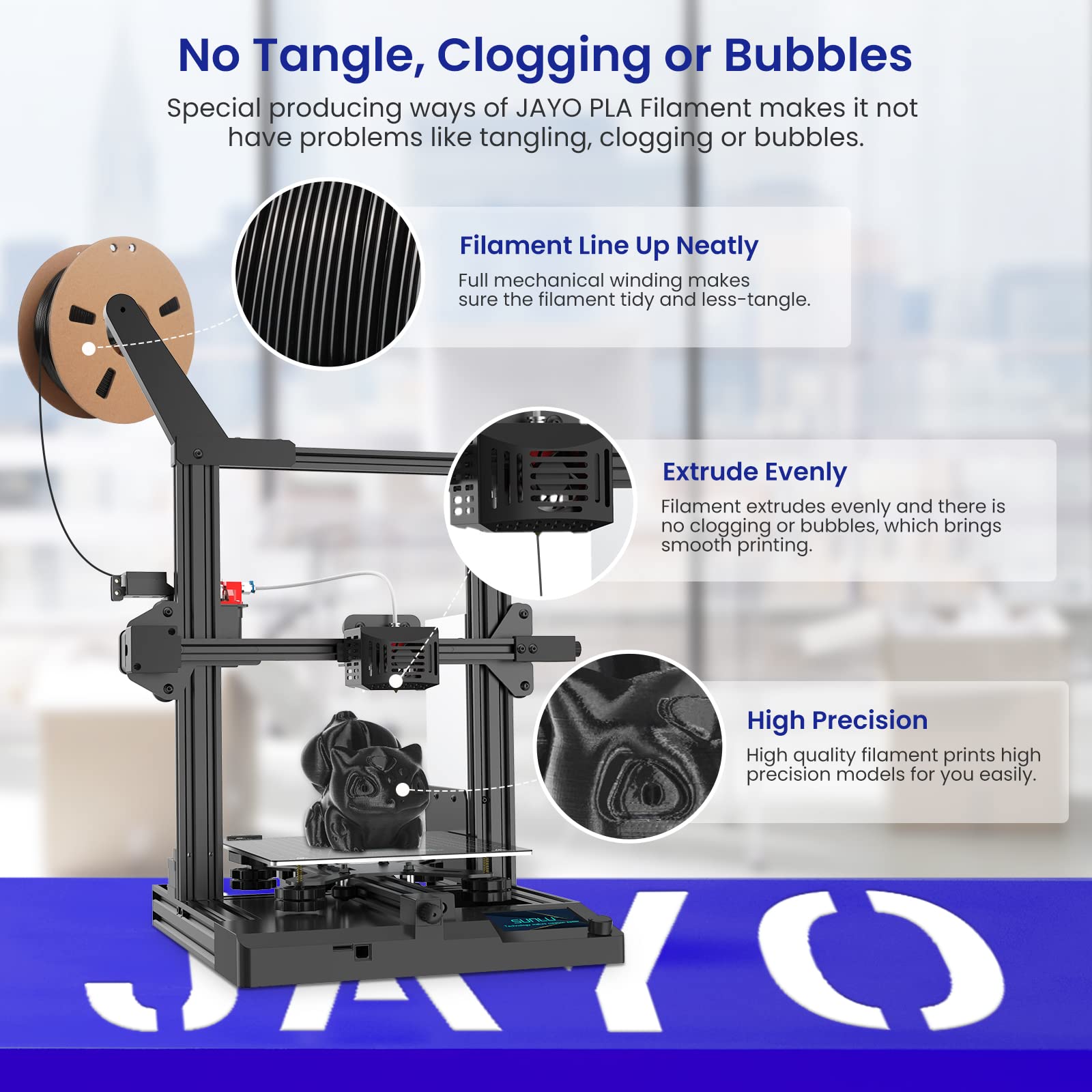 JAYO PETG 3D Printer Filament Bundles, PETG Filament 0.65KG*8 Rolls Cardboard Spools 1.75mm, Consumable Dimensional Accuracy +/-0.02mm, 5.2KG Printing Material Fits FDM 3D Printers, PETG 650G×8 Colors