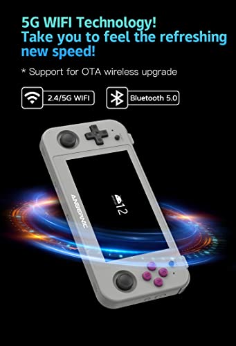 RG505 Retro Game Handheld Game Console 4.95ββ OLED Touch Screen with Android 12 System Unisoc Tiger T618 and Compatible with Google Play Store Built-in 128G TF Card