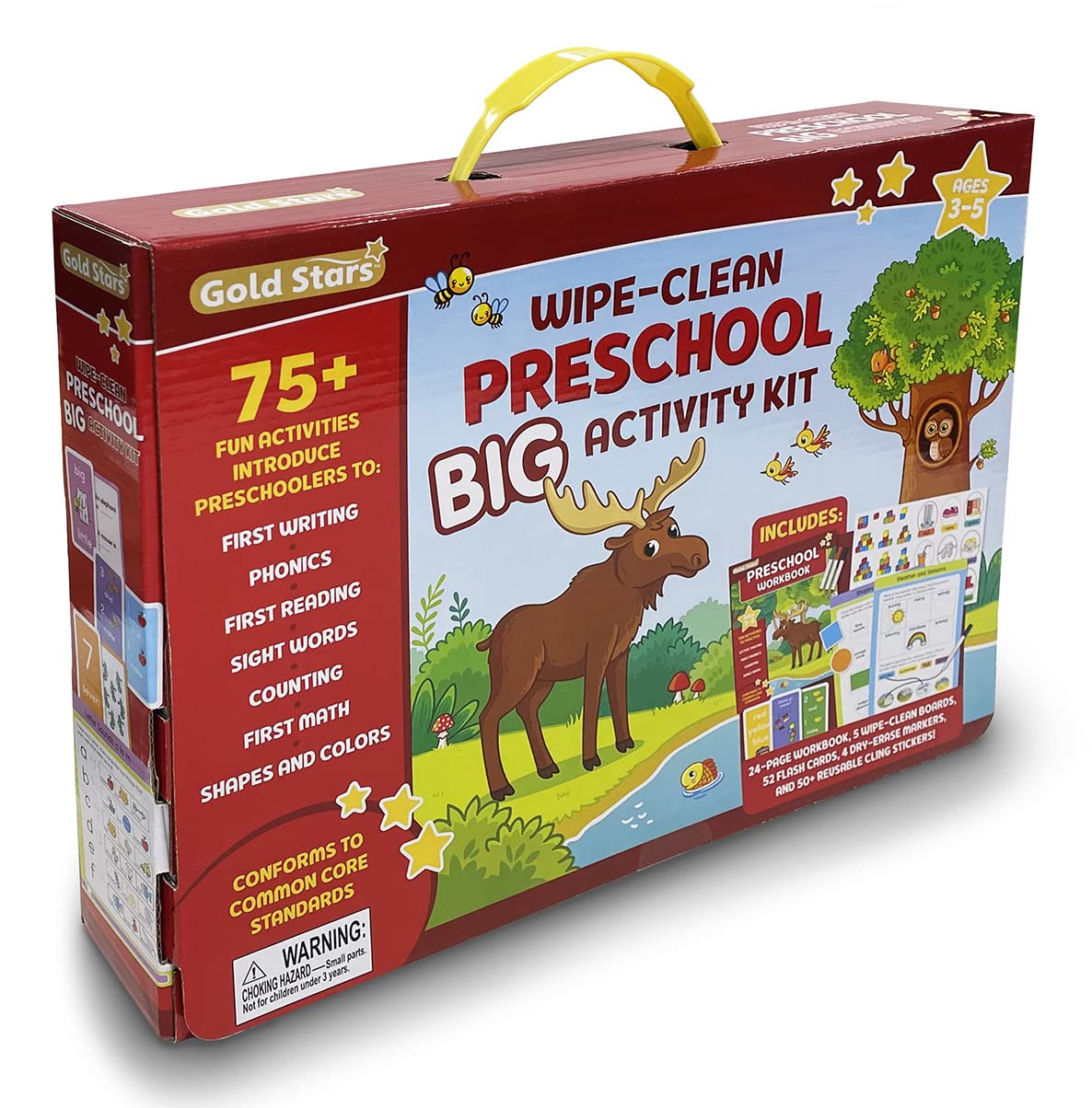 Parragon Preschool Big Activity Box Ages 3-5 Learning Toy: Learn to Write, Letter & Number Tracing, Math, & More. Box with Wipe Clean Boards, Workbook, Flash Cards, Reusable Stickers & More