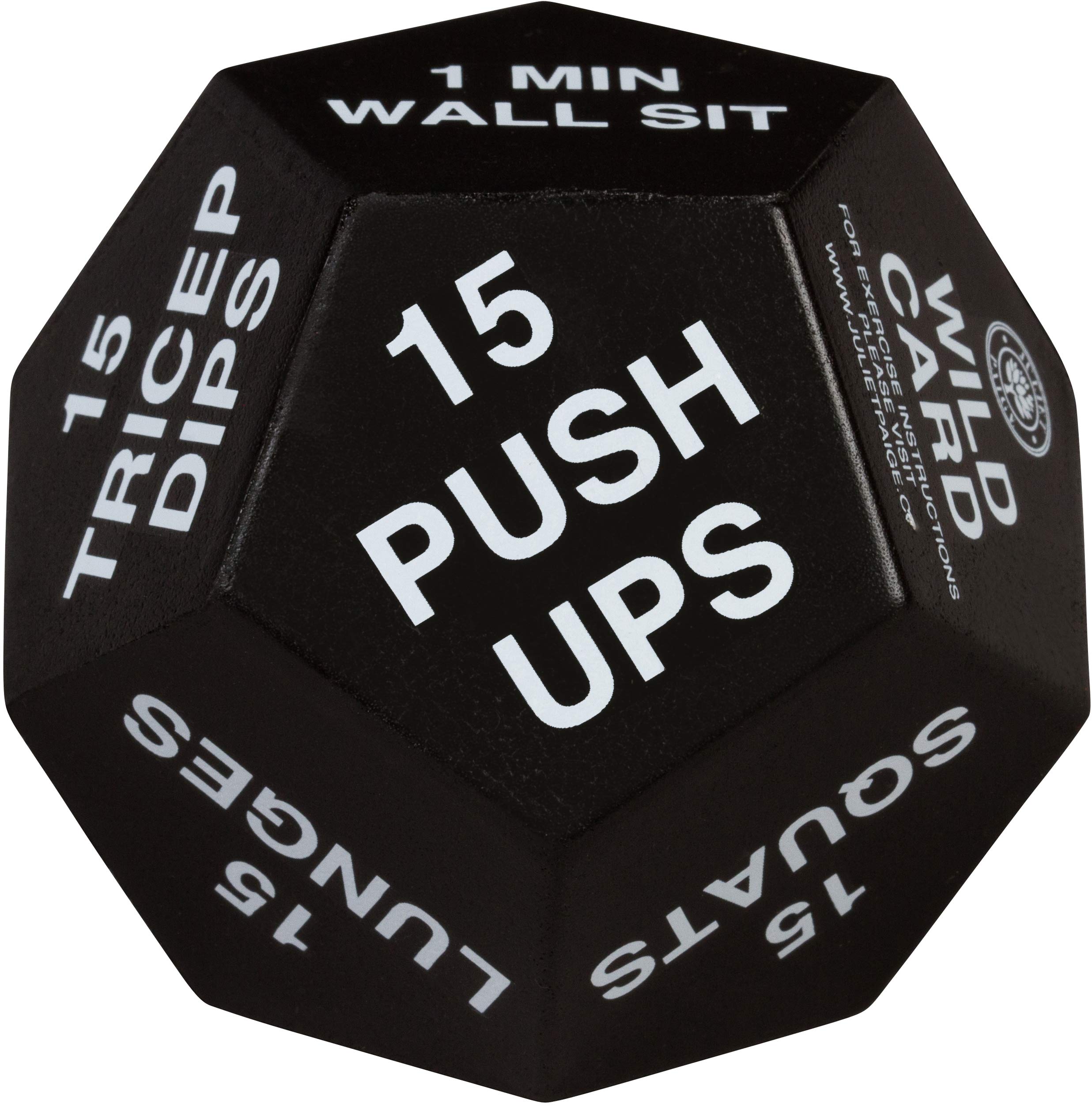Exercise Dice Cube for Fitness, Gym Workouts, WOD, Home Bodyweight HIIT, and Adult Sports Training - 3 Inches in Diameter - 12 Sided (White (Intermediate))