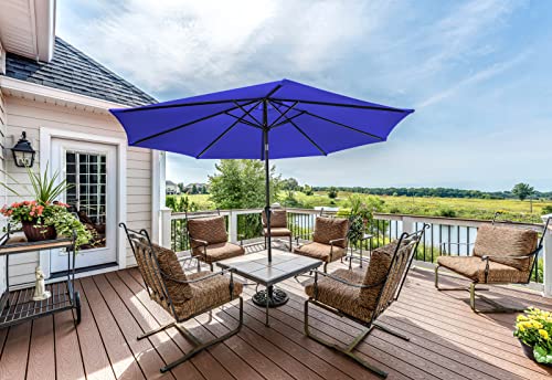 MASTERCANOPY Patio Umbrella for Outdoor Market Table -8 Ribs (9ft,Blue)