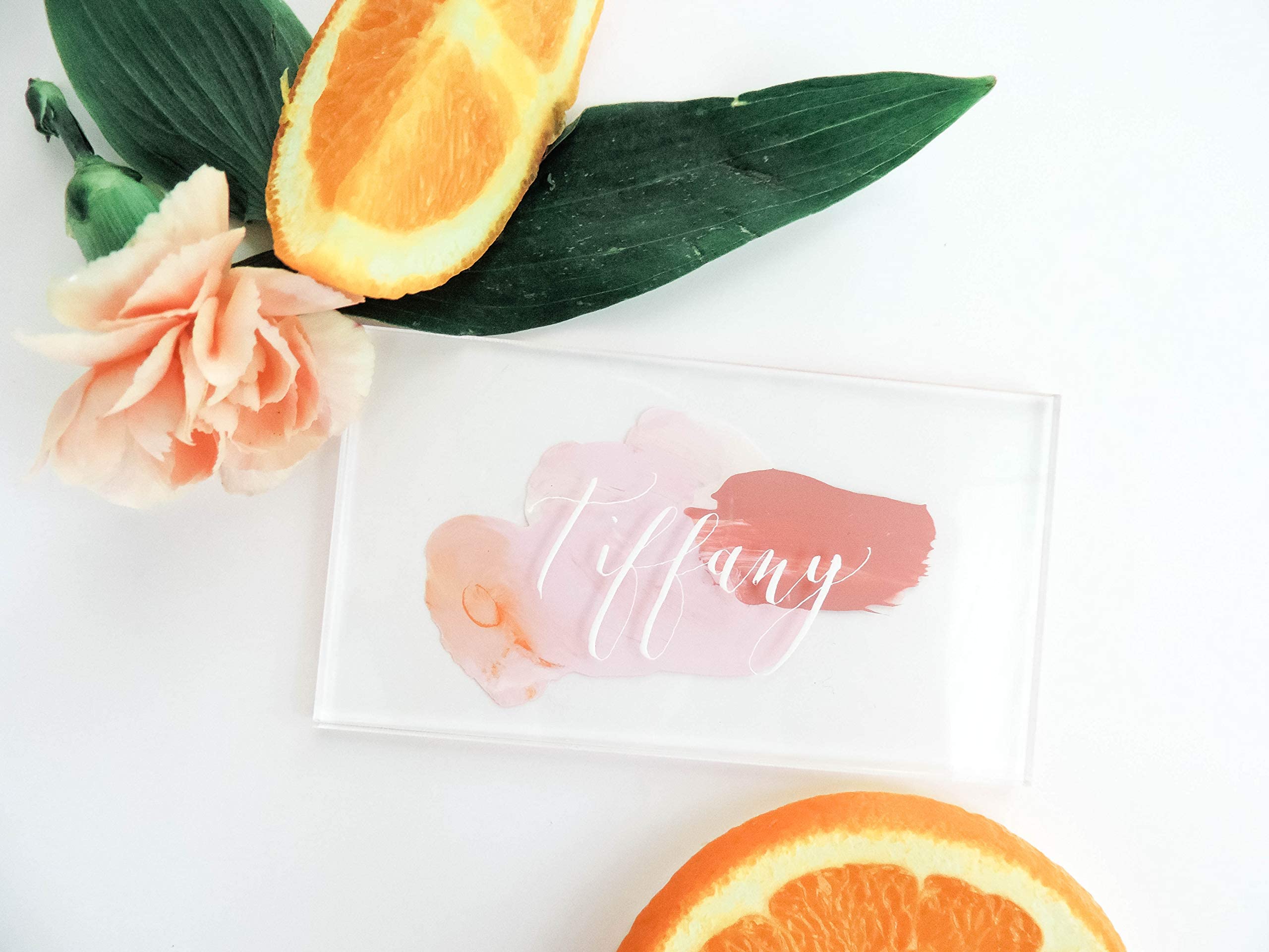 UNIQOOO Place Cards, 20pcs Clear Acrylic - Blank Rectangle Table Cards for Wedding, Party & Event Decoration - 3 1/2 x 2"