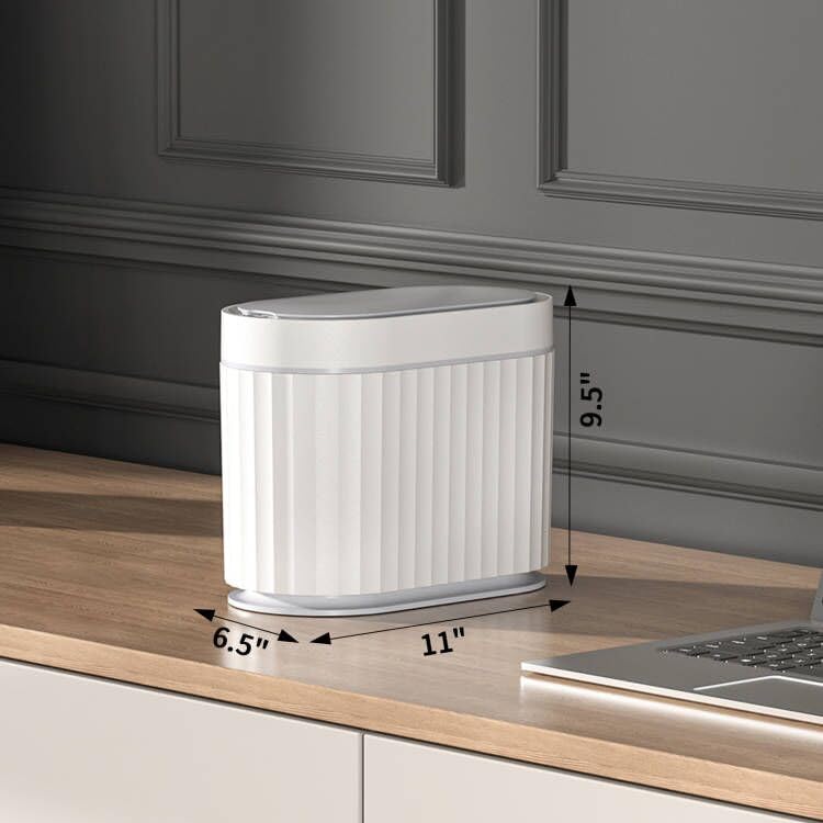 ELPHECO Bathroom Motion Sensor Trash can 8 Litre Automatic Garbage Can, 2 Gallon Slim Plastic Smart Trash Can with Lid, Waterproof Intelligent Trash Bin for Bedroom, Bathroom, Kitchen, Office
