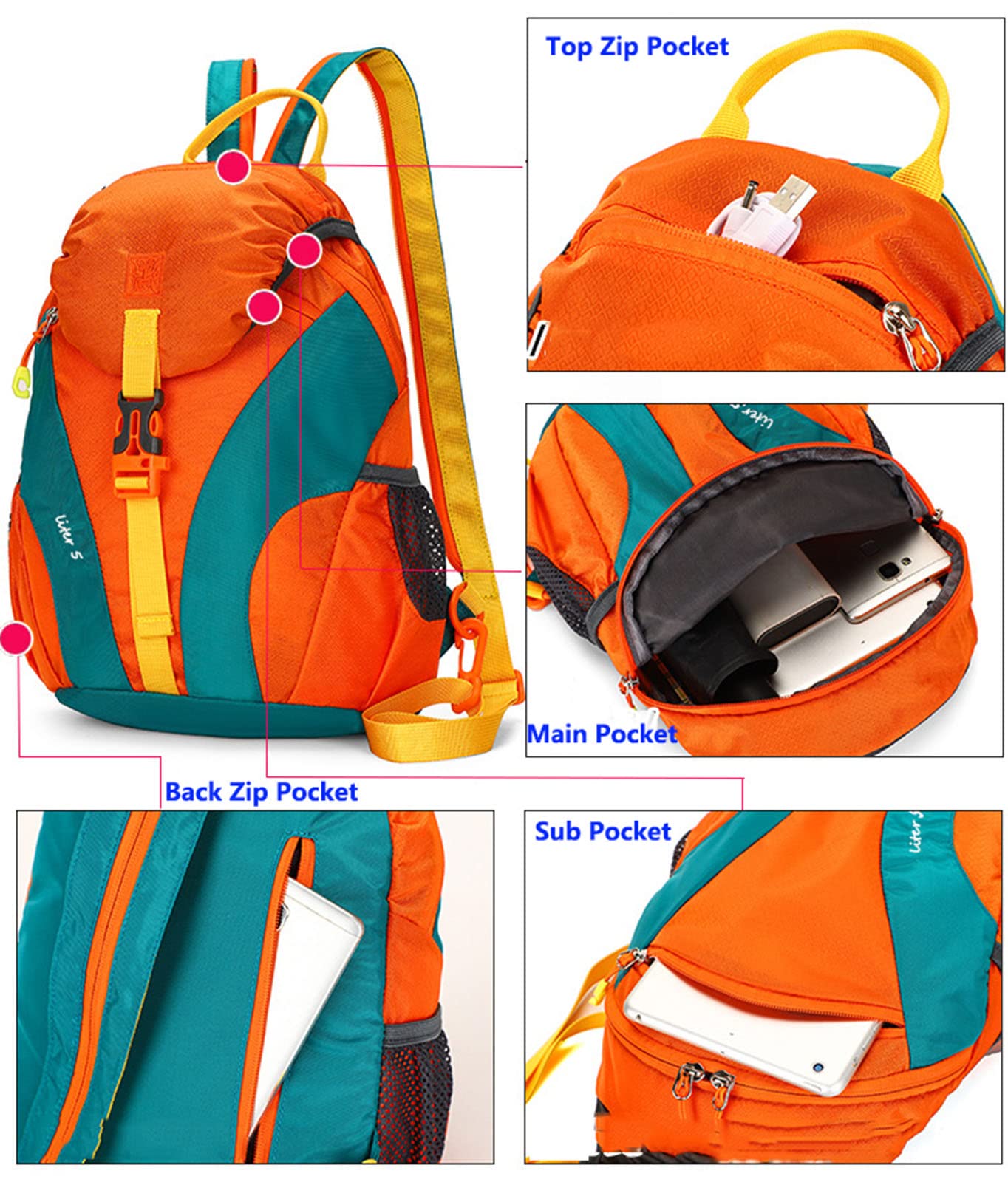 Elsegeod Travel Backpack for Women,Lightweight Carry On Backpack,Hiking Waterproof Backpack Outdoor Sports Bag,Casual Daypack