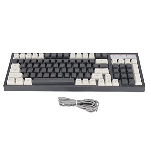 Jopwkuin 2.4G Wireless Gaming Keyboard, Ergonomic Design 96 Keys Gaming Keyboard 2.4G Wireless Floating Keycaps for Gaming(L900 Gray White Wireless Keyboard)