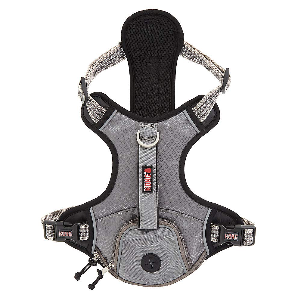 Dog Harness Kong Reflective Pocket Medium Gray