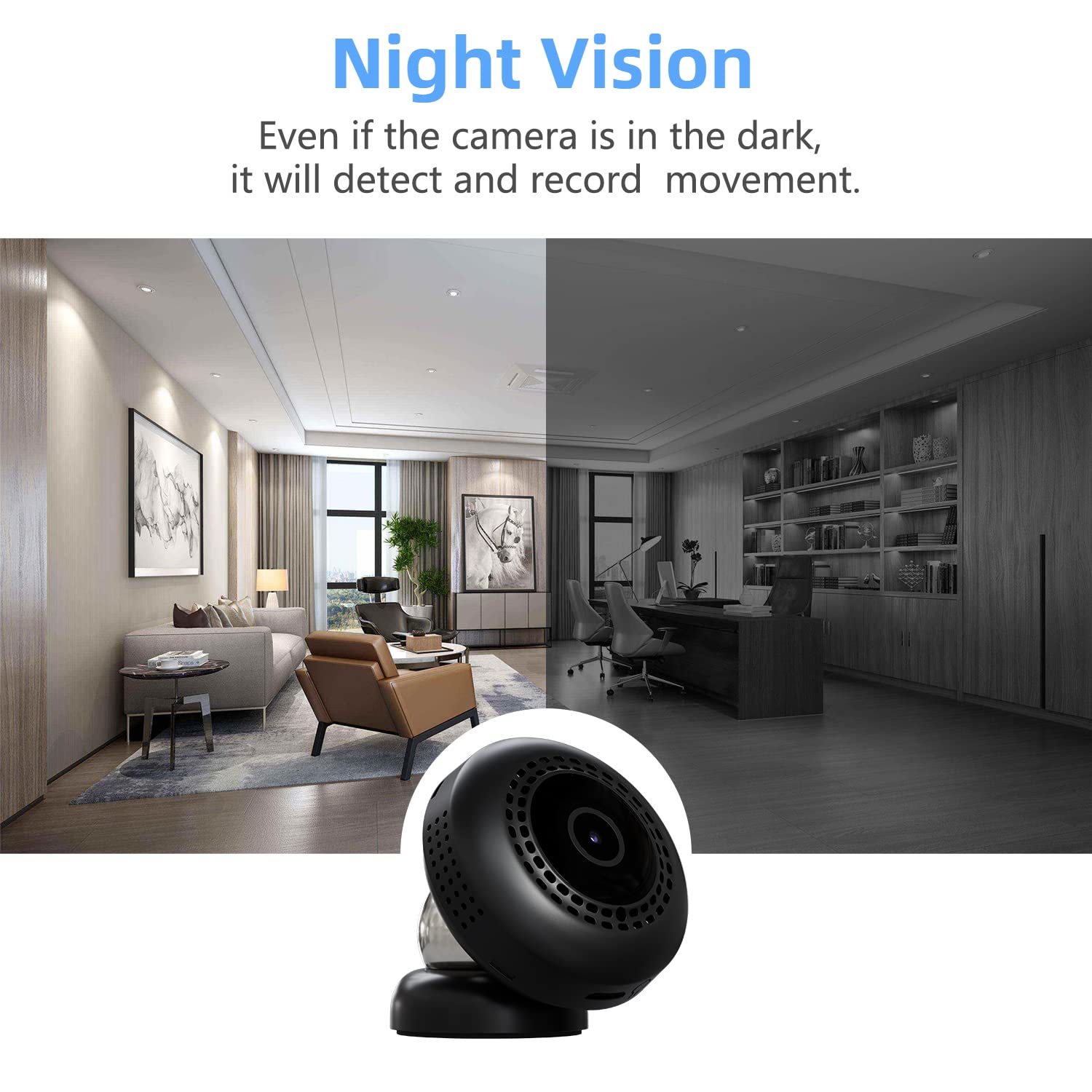 Mini Home Security Camera,4K HD Mini Wireless Camera,Security Cam with Wide Angle Lens,Full HD Nanny Cam,Micro Surveillance Camera with Night Vision&Motion Detection ty-03