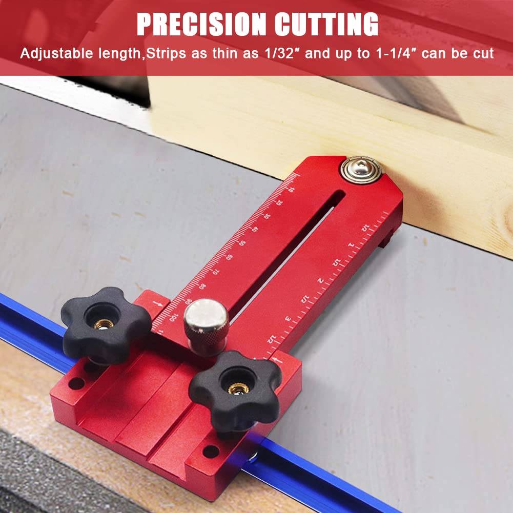 Extended Thin Rip Jig Table Saw Jig Guide Table Saw Fence Guide Compatible with Most Router Table Band Saw, Table Saw Accessories for Cutting Repetitive Narrow Strips(Red)