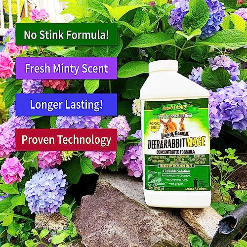 Nature's MACE Deer & Rabbit Repellent 40oz Spray/Covers 1,400 Sq. Ft. / Repel Deer from Your Home & Garden/Safe to use Around Children, Plants & Produce/Protect Your Garden Instantly