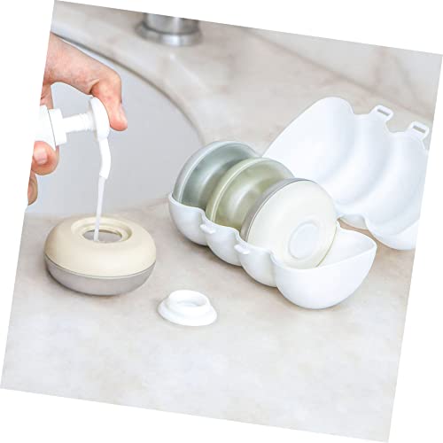LEUYA 4 Sets Bottle Type Jars Multi-Function Use with Empty Cosmetic Dispensers Case Nail Daily Press of Accessory White Cases Toiletries Pump Dispenser Containers Shampoo Sample