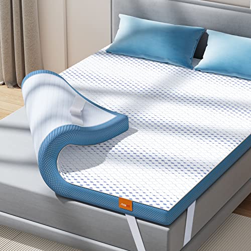 Maxzzz 3 Inch Mattress Topper Full Size Memory Foam Gel Infused Toppers, High Density Firm Mattress Pad with Removable Soft Cover, Certipur-Us & Oeko-Tex Certified