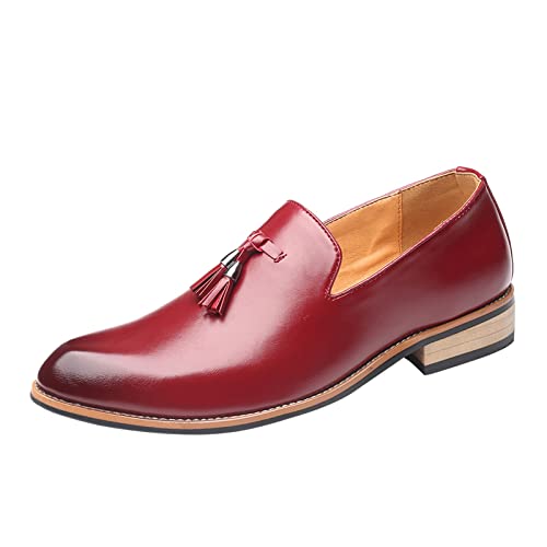 Fashion Style Men's Breathable Tassel Comfortable Business Slip On Work Leisure Solid Color Formal Casual Shoes Men