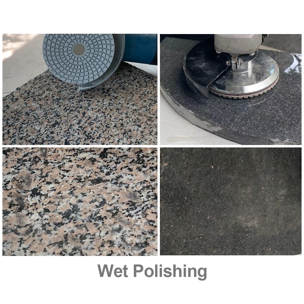 SHDIATOOL 8Pcs 4 Inch Diamond Wet Polishing Pads with White Bond Grit 50 for Marble Granite Stone