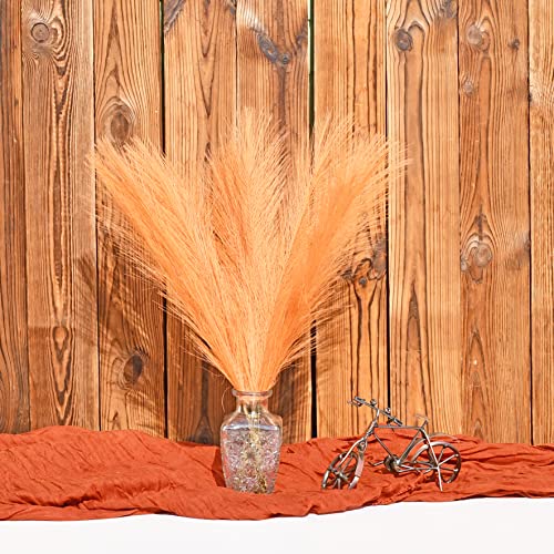 ONLY ART 20pcs Orange Artificial Silk Pampas Grass 17β for Mother's Day Home Kitchen Wedding Party Special Event Spring Holiday Decorations