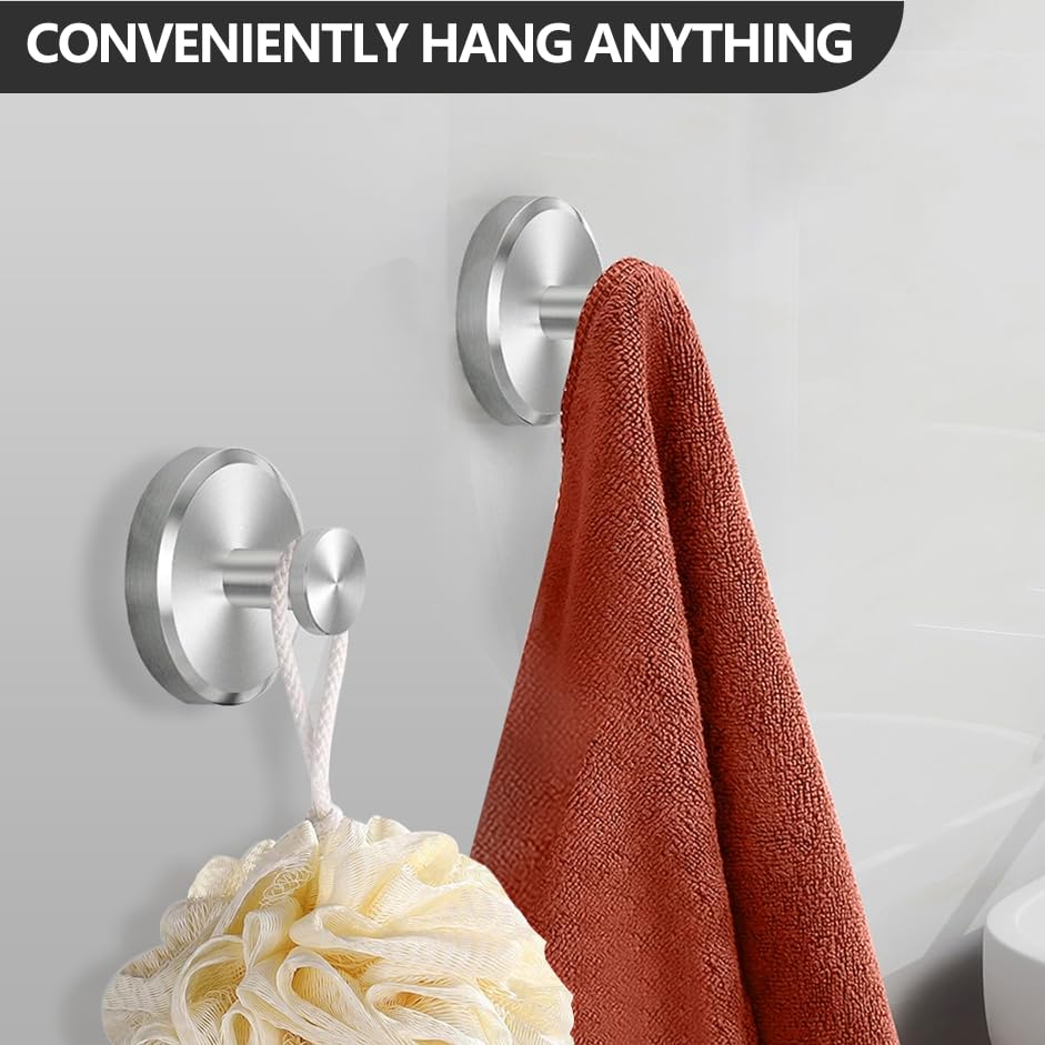 MOTYCTCH Suction Cup Hooks for Shower,Removable Towel Hooks for Bathroom Window Glass Door Wall Waterproof Stainless Shower Hooks for Inside Shower 15 Lb Bathroom Hooks for Towels(Gold*4)