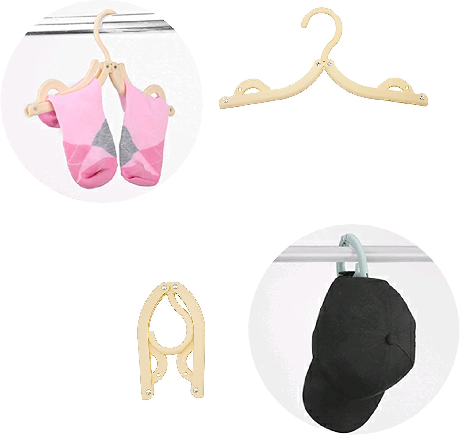 RZJZGZ 12Pcs Travel Hangers Folding Hangers Portable Clothes Hangers Foldable, Non-Slip, Lightweight for Home and Travel