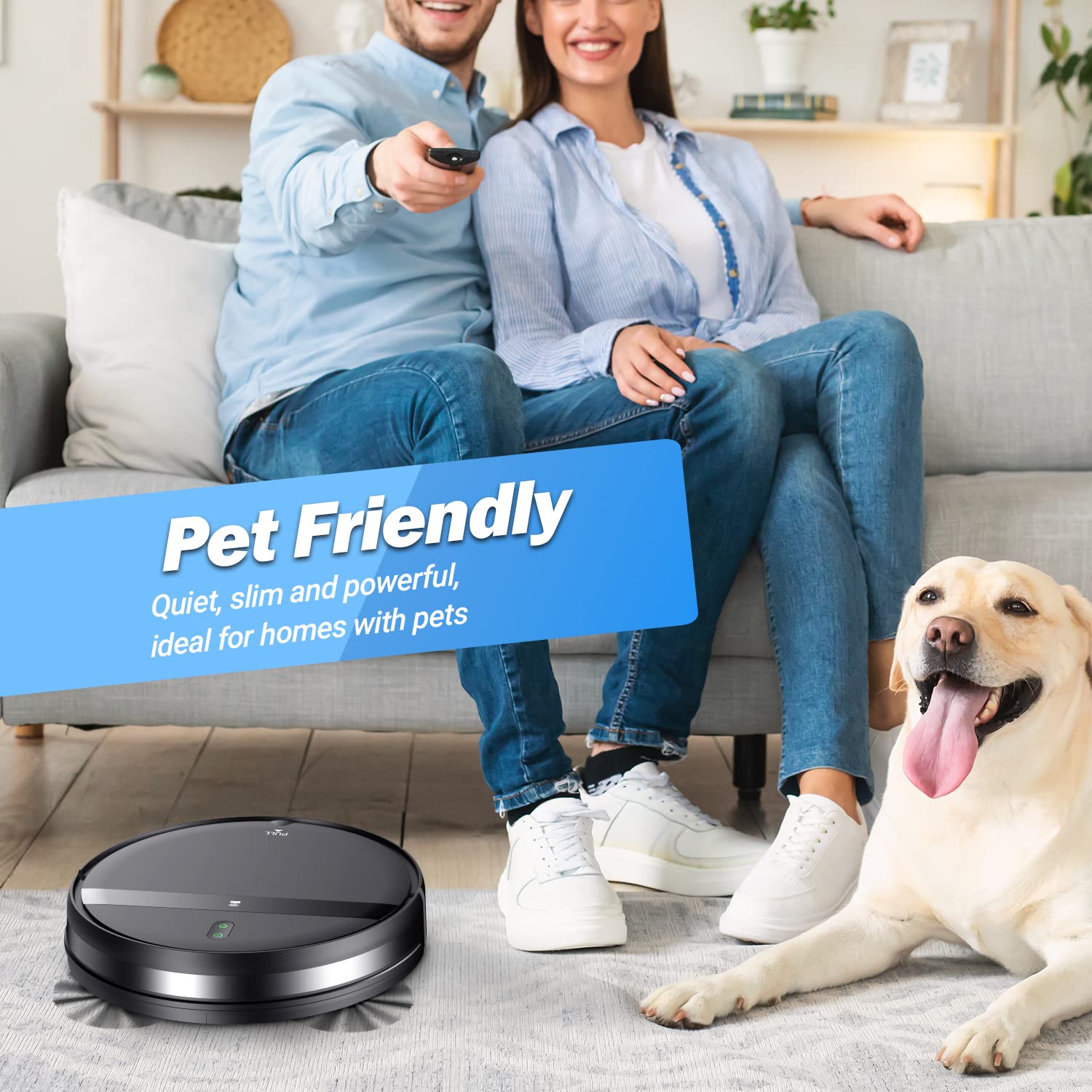 MANVINS Robot Vacuum and Mop Combo, Robotic Vacuum with WiFi/App/Alexa, Tangle-Free Suction, Automatic Recharge, Slim, Quiet, Robot Vacuum Cleaner for Pet Hair/Carpet/Hard Floor