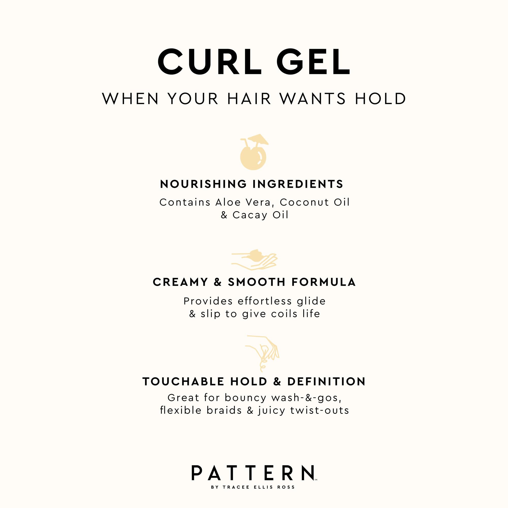PATTERN Beauty by Tracee Ellis Ross Curl Gel, 3 Fl Oz, Travel Size, Best for Curlies, Coilies and Tight-Textured, 3a to 4c