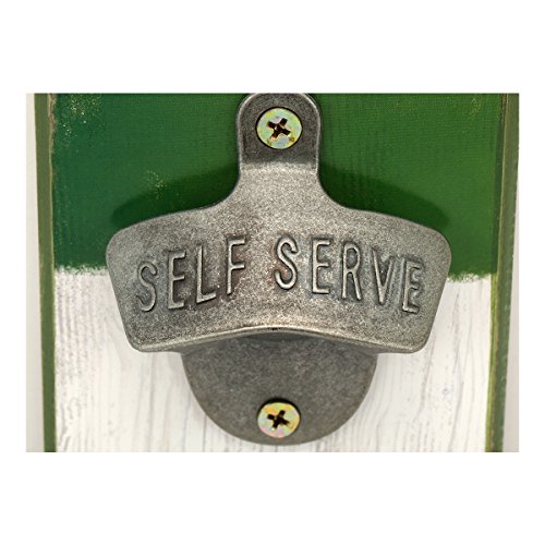 John Deere Logo Wall Bottle Opener - Vintage John Deere Bottle Opener Made with Wood and Cast Metal - Great Gift Idea