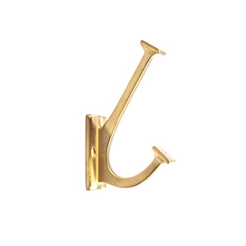Hickory Hardware Skylight Collection Coat Hooks, Wall Hooks for Hanging Coats, Hats, Towels, Robes and More, 4-7/8 Inch Long, Brushed Golden Brass, Single, 1 Count (Pack of 1)