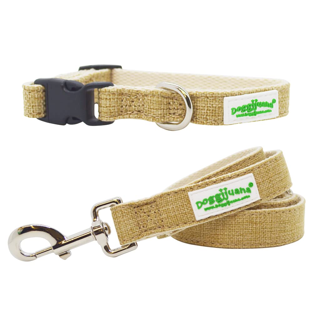 Doggijuana | Durable and Adjustable Hemp Dog Collar and Leash Bundle | Large Collar/Large Leash