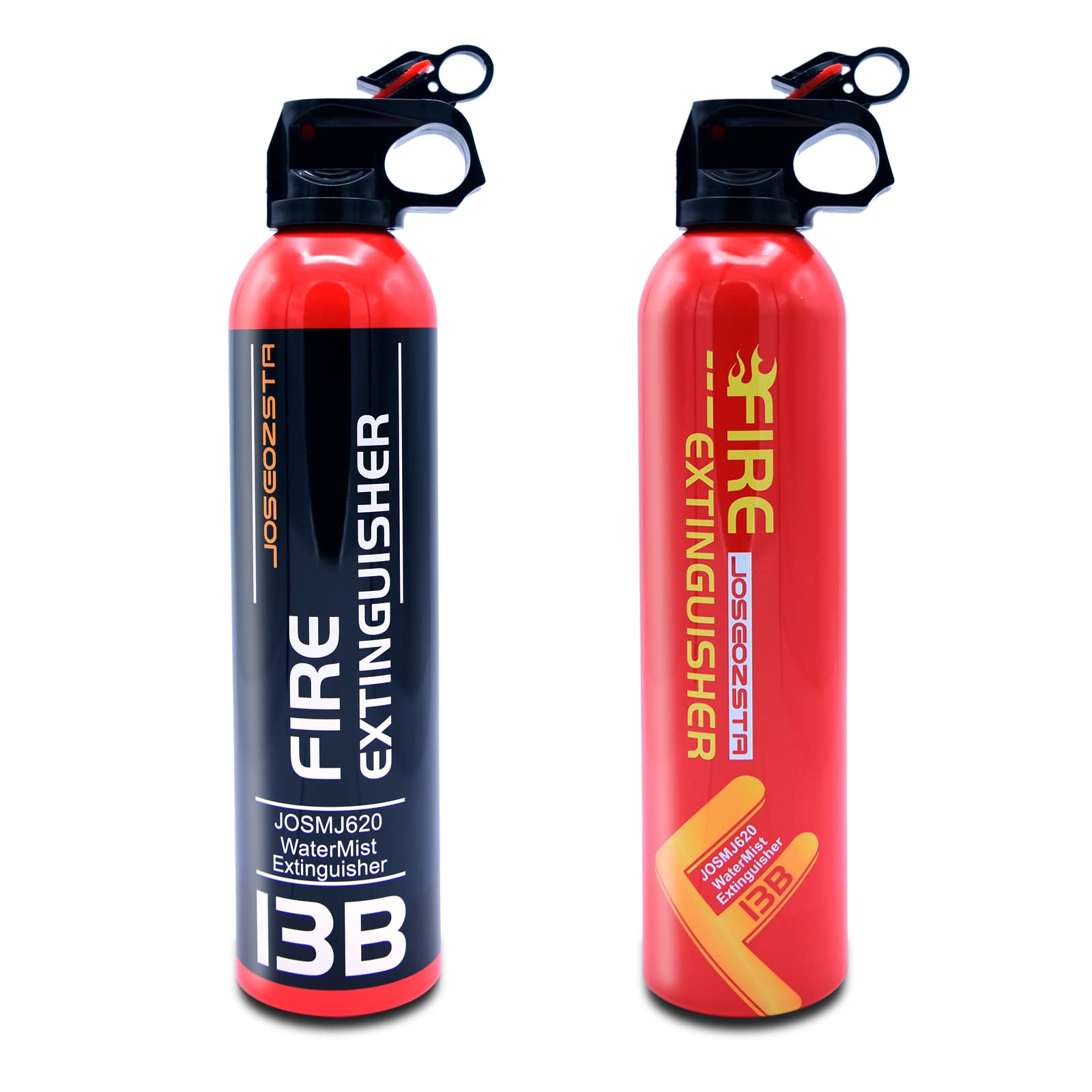 JOSEOZSTA Fire Extinguisher(2 Count)-Extinguisher for Home, car, Work, Camping,Boat-Suitable for Extinguishing Solid Material Fires, Liquid Fires, Charged Material Fires, Cooking Fires (RED BLACK)