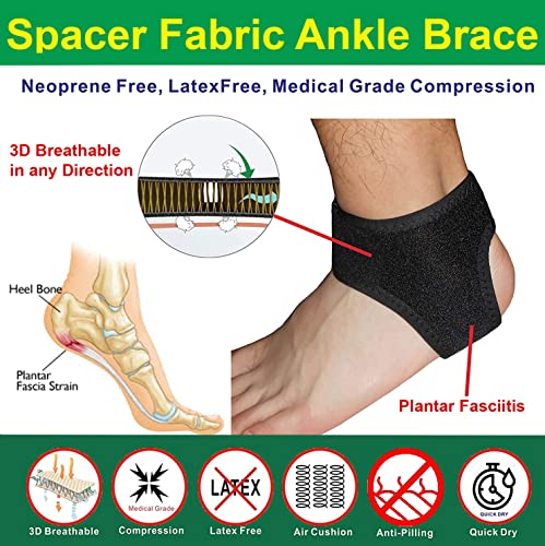 IRUFA, AN-OS-11,3D Breathable Elastic Knit Patented Fabric Adjustable Athletics Achillies Tendon Ankle Wrap, Plantar Fasciitis, Pain Relief for Sprains, Strains, Arthritis and Torn Tendons (L)