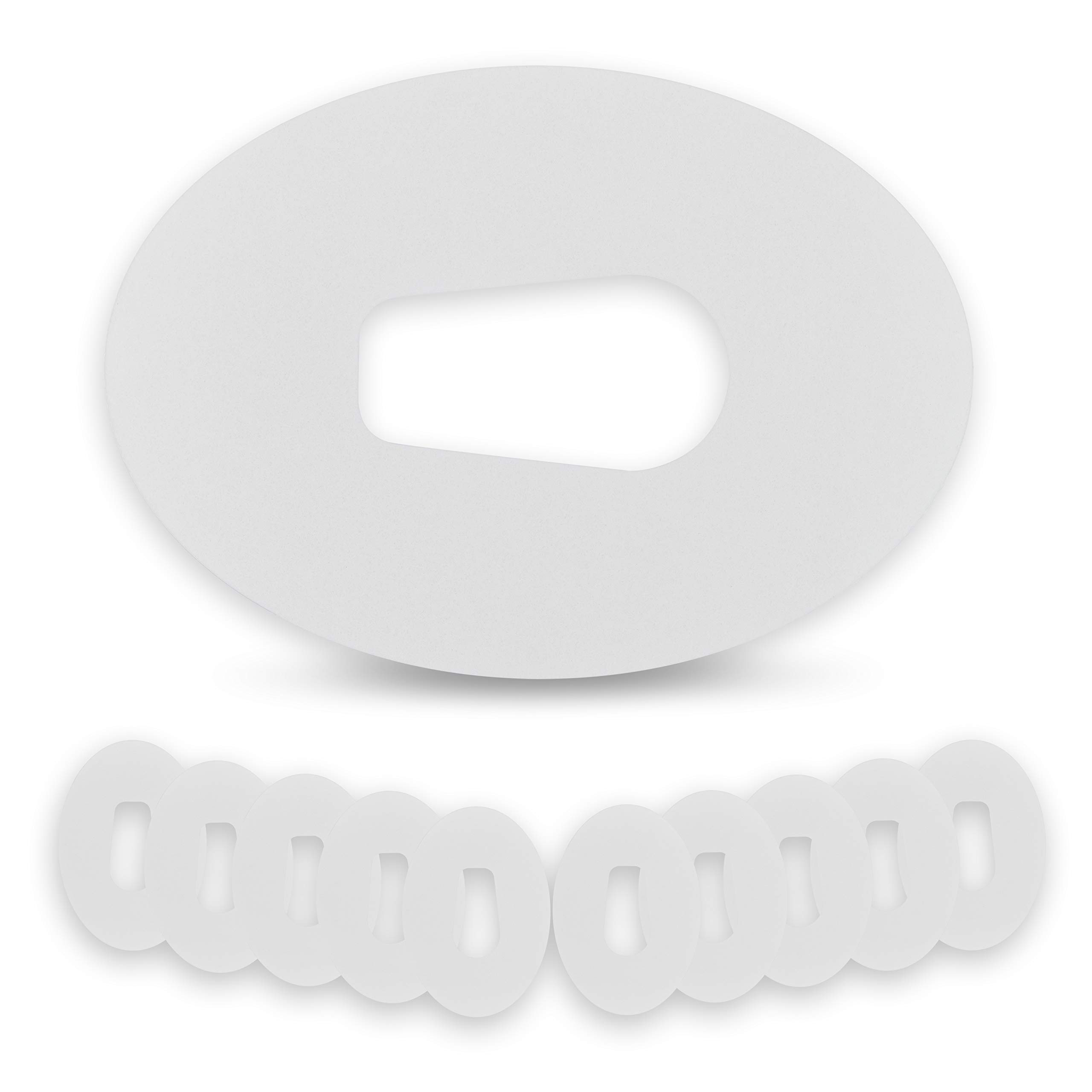 ExpressionMed - Adhesive Patch for Dexcom g6 (10-Pack) - Made in The USA, Waterproof, Split Backing, CGM Tape (White)