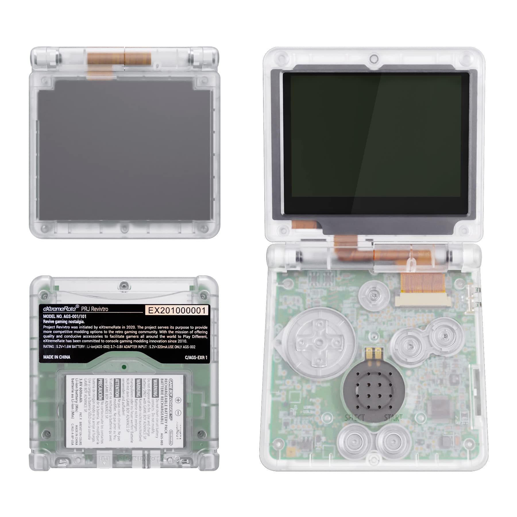 IPS Ready Upgraded eXtremeRate Glow in Dark - Green Custom Replacement Housing Shell for Gameboy Advance SP GBA SP β Compatible with Both IPS & Standard LCD β Console & Screen NOT Included