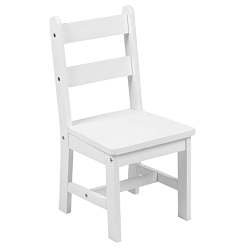 Flash Furniture Kyndl Kids Solid Hardwood Table and Chair Set for Playroom, Bedroom, Kitchen - 3 Piece Set - White