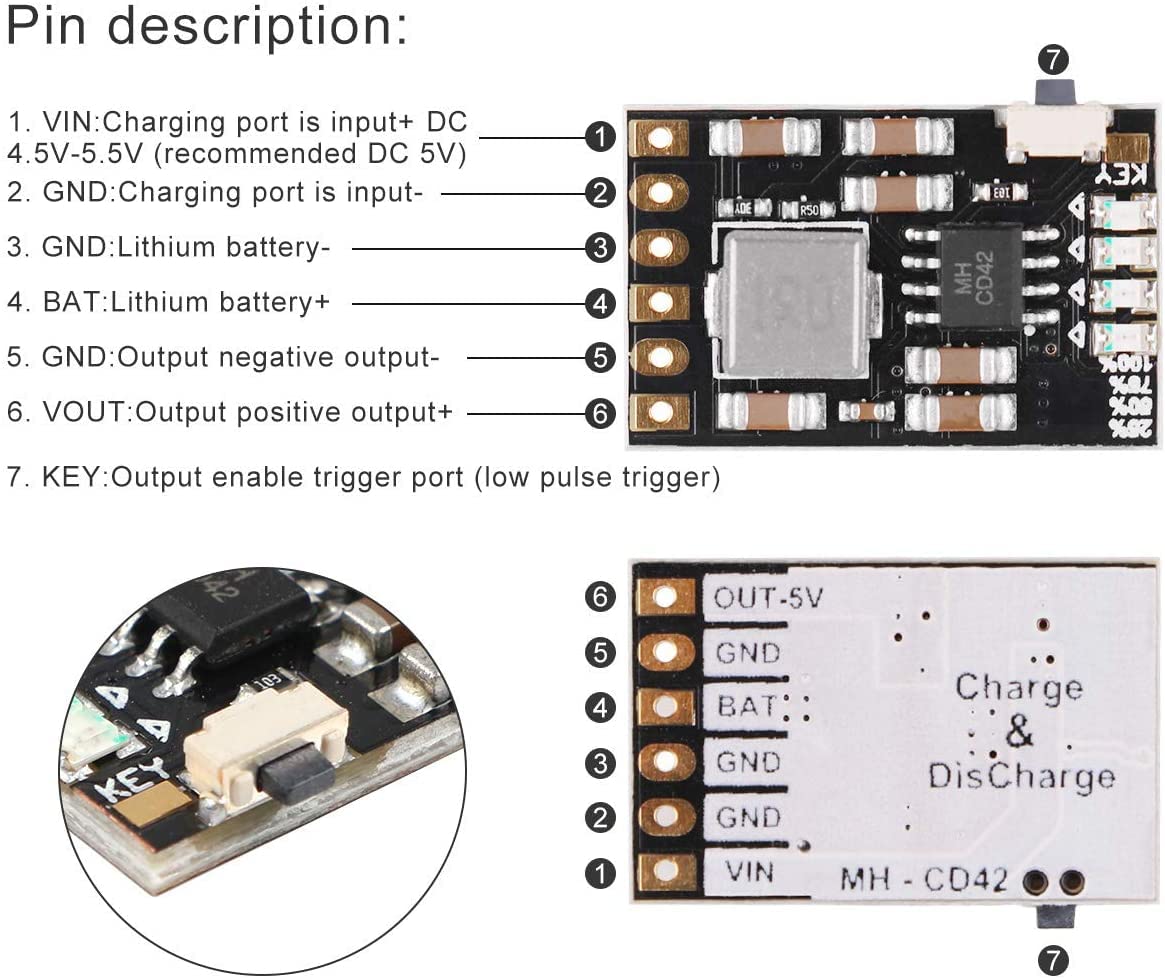 JoohcUngir 12pcs 18 650 Lithium Battery Charger Board 5V 1A TP4056 Charging Module with Battery Protection BMS and Charge Discharge Integrated Module 2A 5V Charging Boost Mobile Power Protection