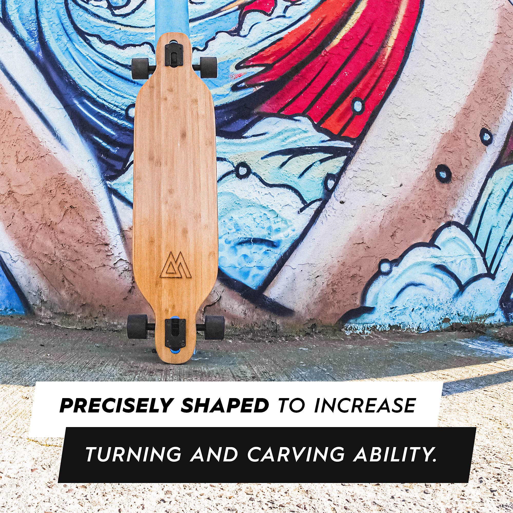 Glider Collection | 40" x 9.25" | Premium Longboard Skateboard | Large 100mm Wheels | Bamboo Deck with Hard Maple Core | Cruiser Carver | Fully Assembled for Beginners Adults Teens | Free Skate Tool
