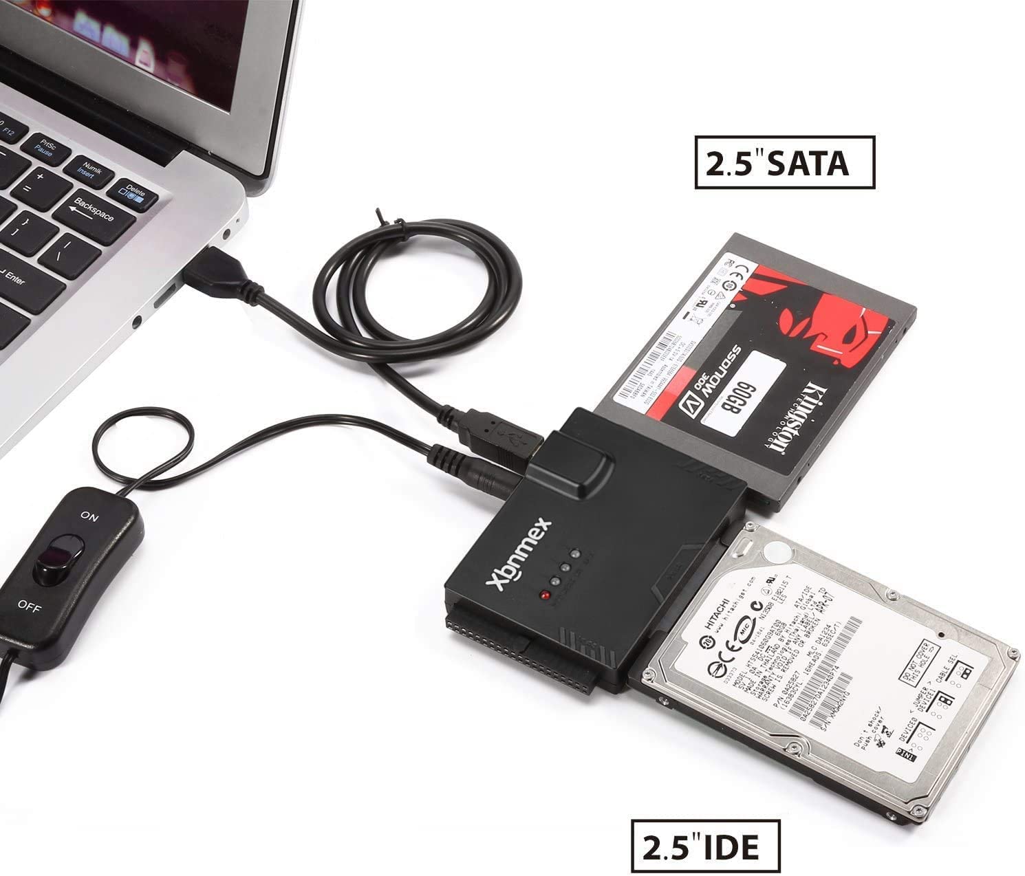 Xbnmex IDE SATA to USB 3.0 Cable USB to SATA or IDE Adapter Hard Drive Reader for 2.5"/3.5" Hard Drive Disk HDD with 12V 2A External AC Power Adapter