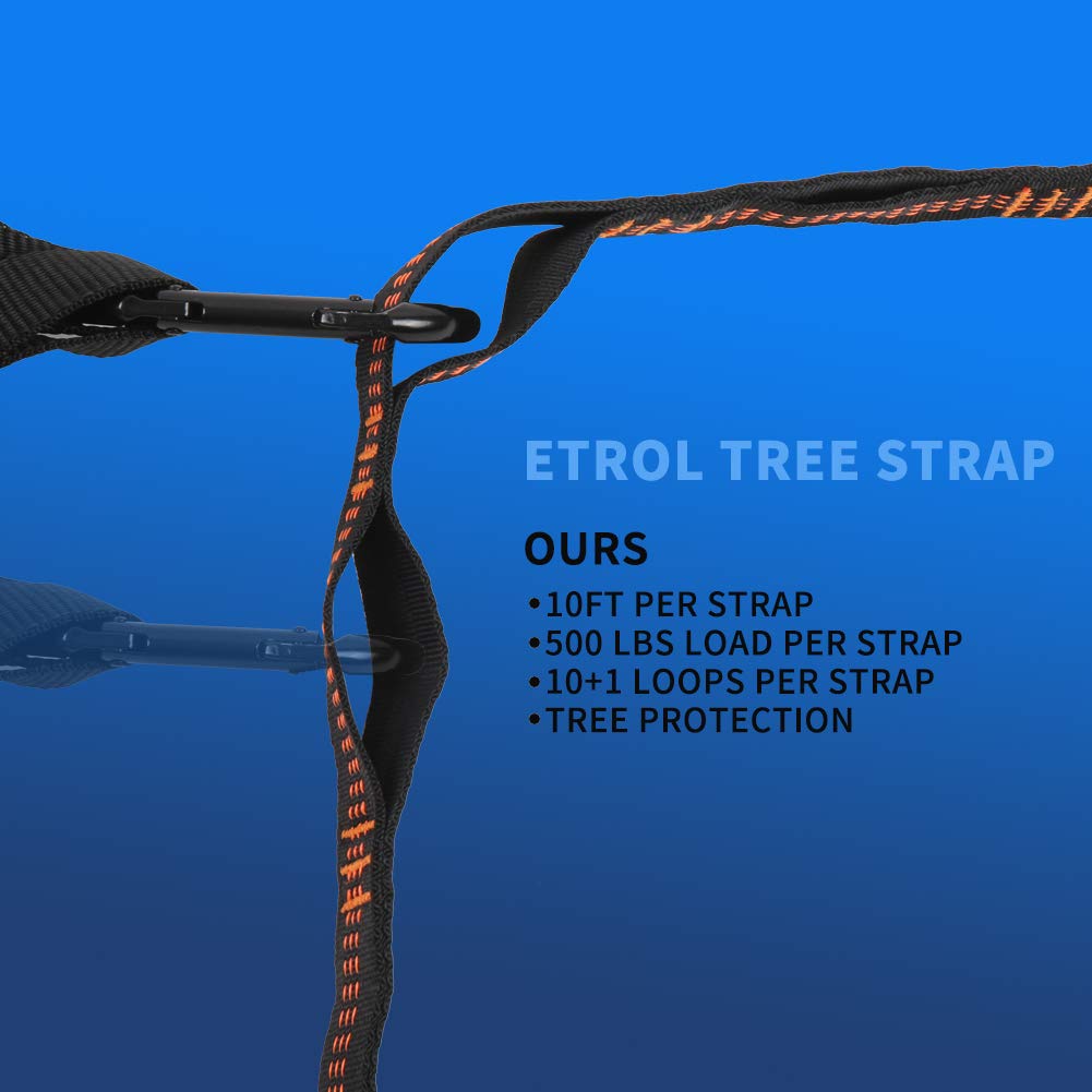 EchoSmile Blue Camping Hammock, Portable Hammocks with 2 Tree Straps, Lightweight Nylon Outdoor Hammocks for Backpacking, Travel, Beach, Backyard, Patio, Hiking