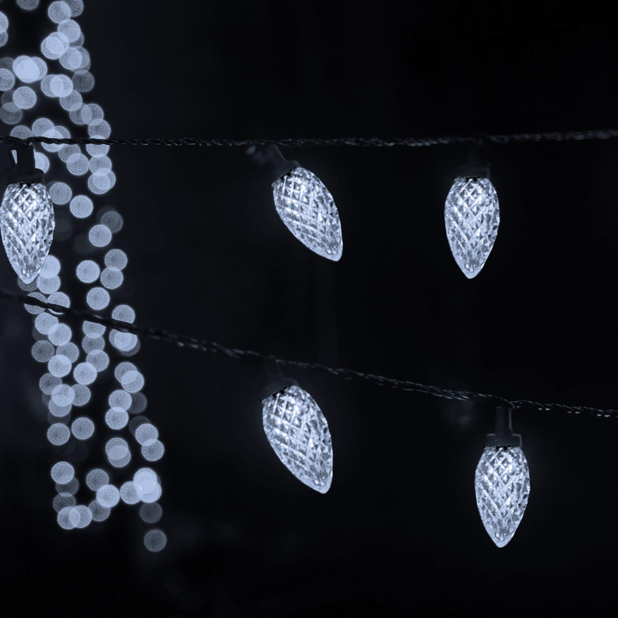 FUNPENY C6 Battery Operated Christmas Lights, 50 LED 17ft Christmas String Lights with 8 Modes, Christmas Decorations for Indoor Outdoor Xmas Tree Wedding Holiday, Warm White
