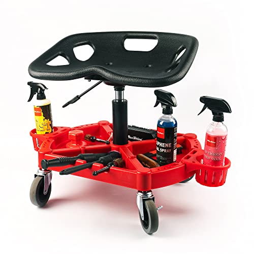 Maxshine Detailing Stool β Heavy Duty Car Detailing Chair, Adjustable Height, Multifunctional Holders, Ergonomic Seat, Maximizing Your Mobility and Convenience for Storing Car Cleaners and Tools
