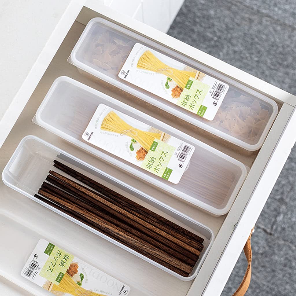 kitchen jars Pasta Container Noodle Food Storage Spaghetti Keeper Box With Lid Plastic1/ 3 Pcs Canister Sets For Kitchen Fresh-keeping Drain Box Useful Container Set ( Color : 1PCS Pasta storage box )
