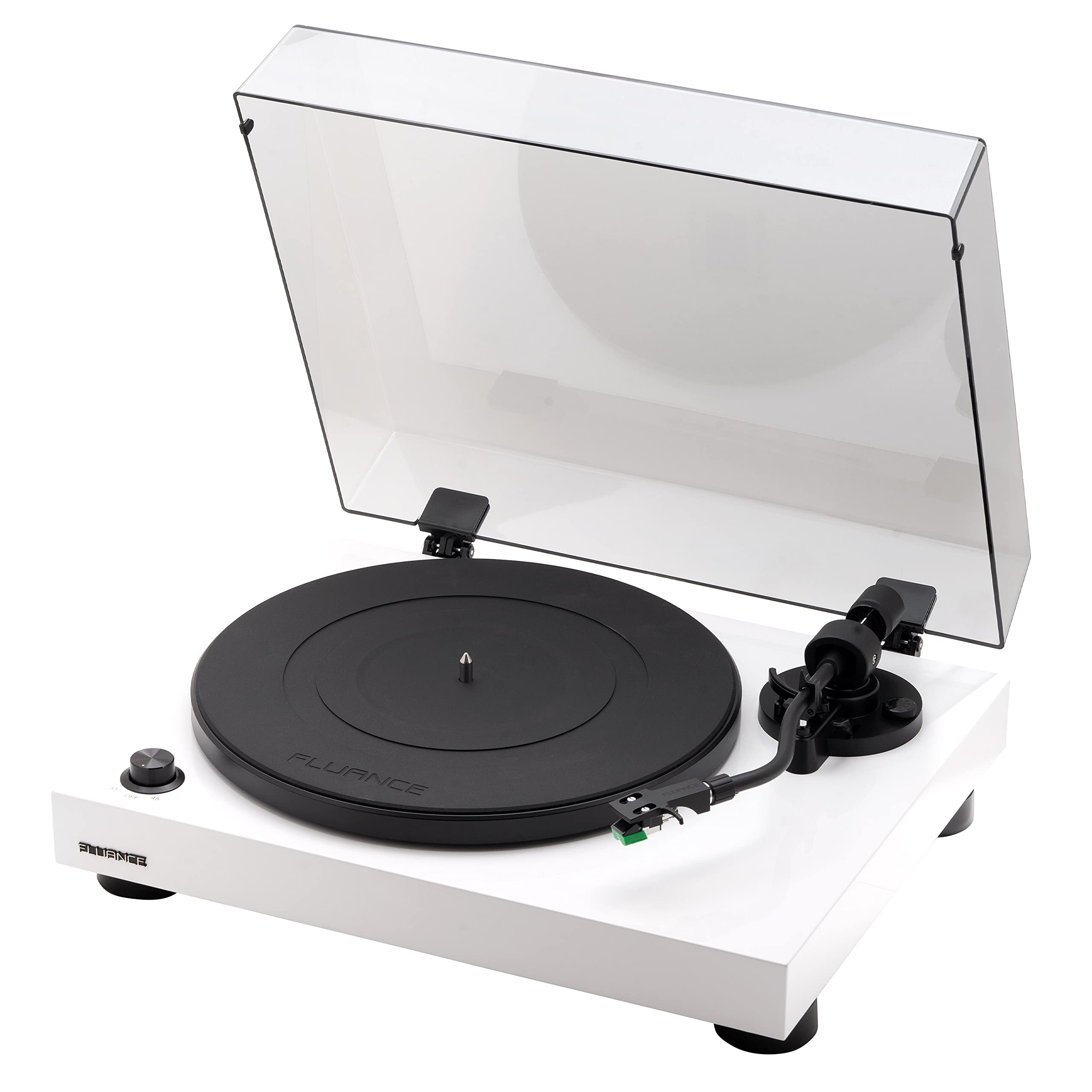 Fluance RT81 Elite High Fidelity Vinyl Turntable (White) with Ai41 Powered 5" Stereo Bookshelf Speakers (Lucky Bamboo), Diamond Stylus, Belt Drive, Built-in Preamp, 90W Class D Amplifier, Bluetooth