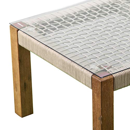 SEI Furniture Brendina Outdoor Glass-Top Cocktail Table, Natural