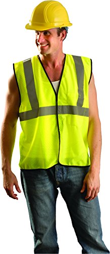 OccuNomix ECO-GC-Y2/3X High Visibility Value Mesh Standard Hook & Loop Vest, Class 2, 100% ANSI Polyester Mesh, 2X-Large / 3X-Large, Yellow