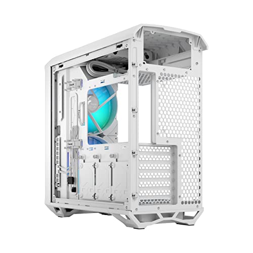 Fractal Design Torrent Compact RGB White - Clear Tint Tempered Glass Side Panel - Open Grille for Maximum air Intake - Two 180mm RGB PWM Fans Included - Type C - ATX Airflow Mid Tower PC Gaming Case