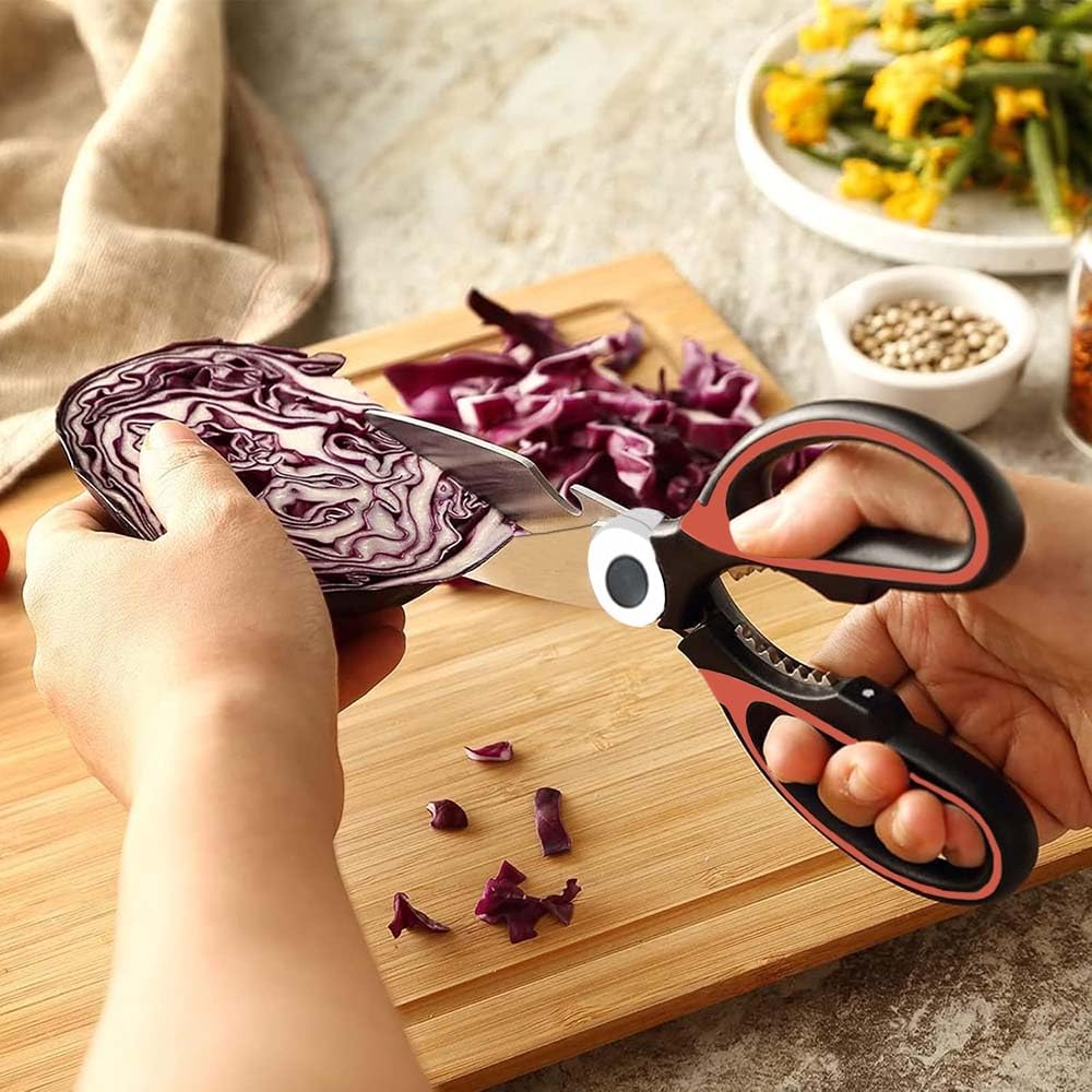Kitchen Shears, 2-Pack Kitchen Scissors Heavy Duty Meat Scissors, Dishwasher Safe Cooking Scissors, Multipurpose Stainless Steel Sharp Utility Food Scissors for Chicken