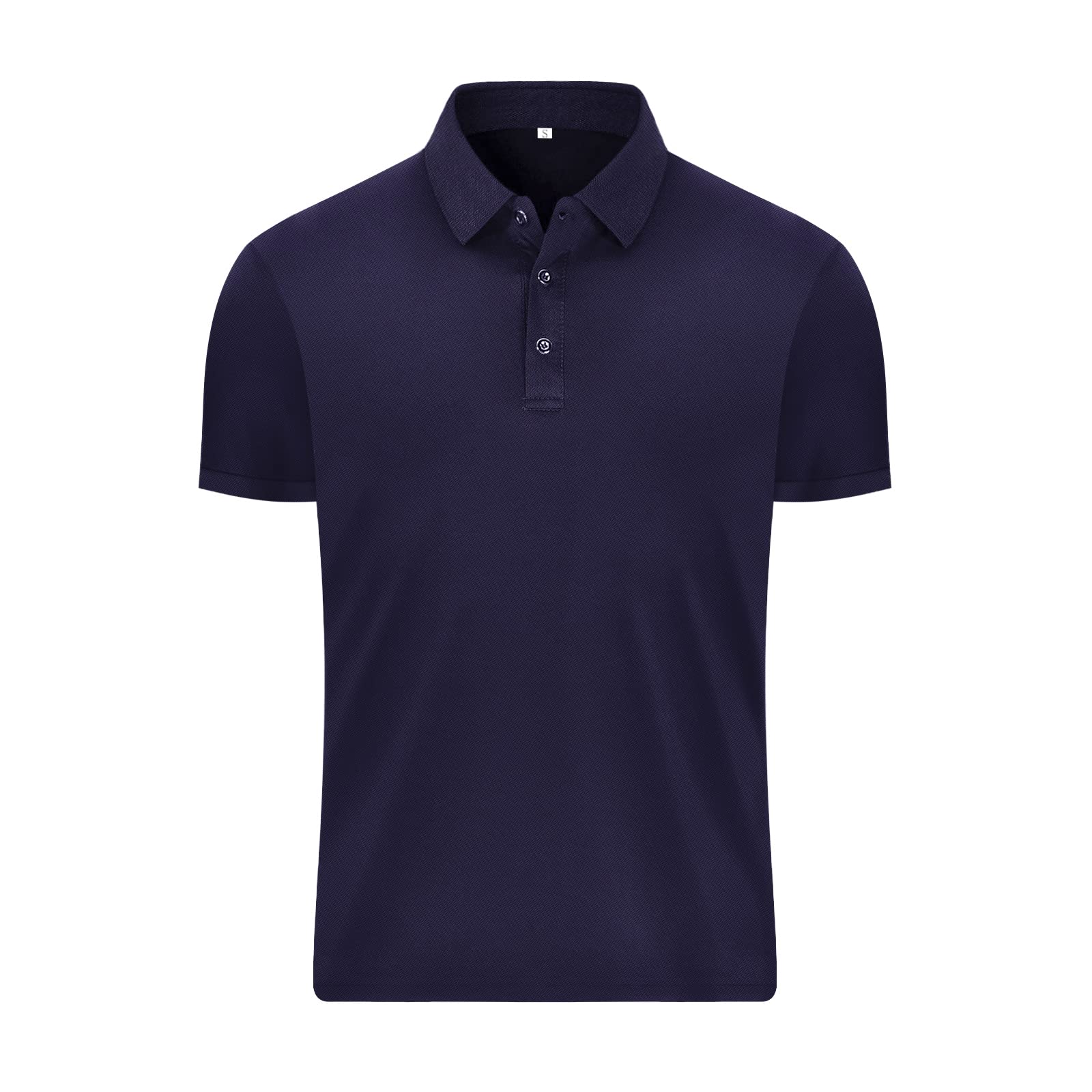 Hudugty Mens Polo Shirts Short Sleeve Regular Fit Cotton Pique Polo Shirt Moisture Wicking Golf Shirt Navy Medium