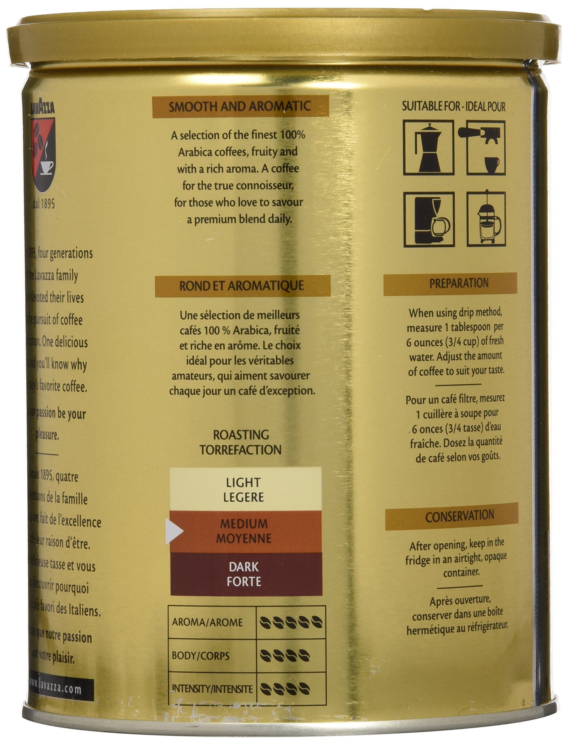 Lavazza Qualita Oro Ground Coffee, 8.8 Ounce (Pack of 1) - Packaging May Vary