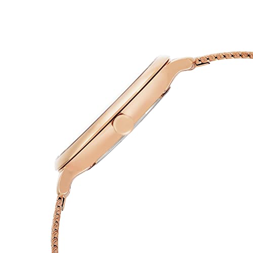Fossil Women's Jacqueline Quartz Stainless Steel Mesh Three-Hand Watch, Color: Rose Gold (Model: ES4352)