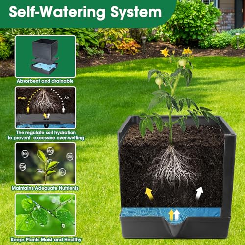 MQFORU 2Pack Tomato Planter Boxes with Trellis, 57" Self-Watering Tomato Planter for Climbing Vegetable and Plants, Raised Tomato Planter Boxes for Indoor Outdoor Patio Greenhouse Gardening