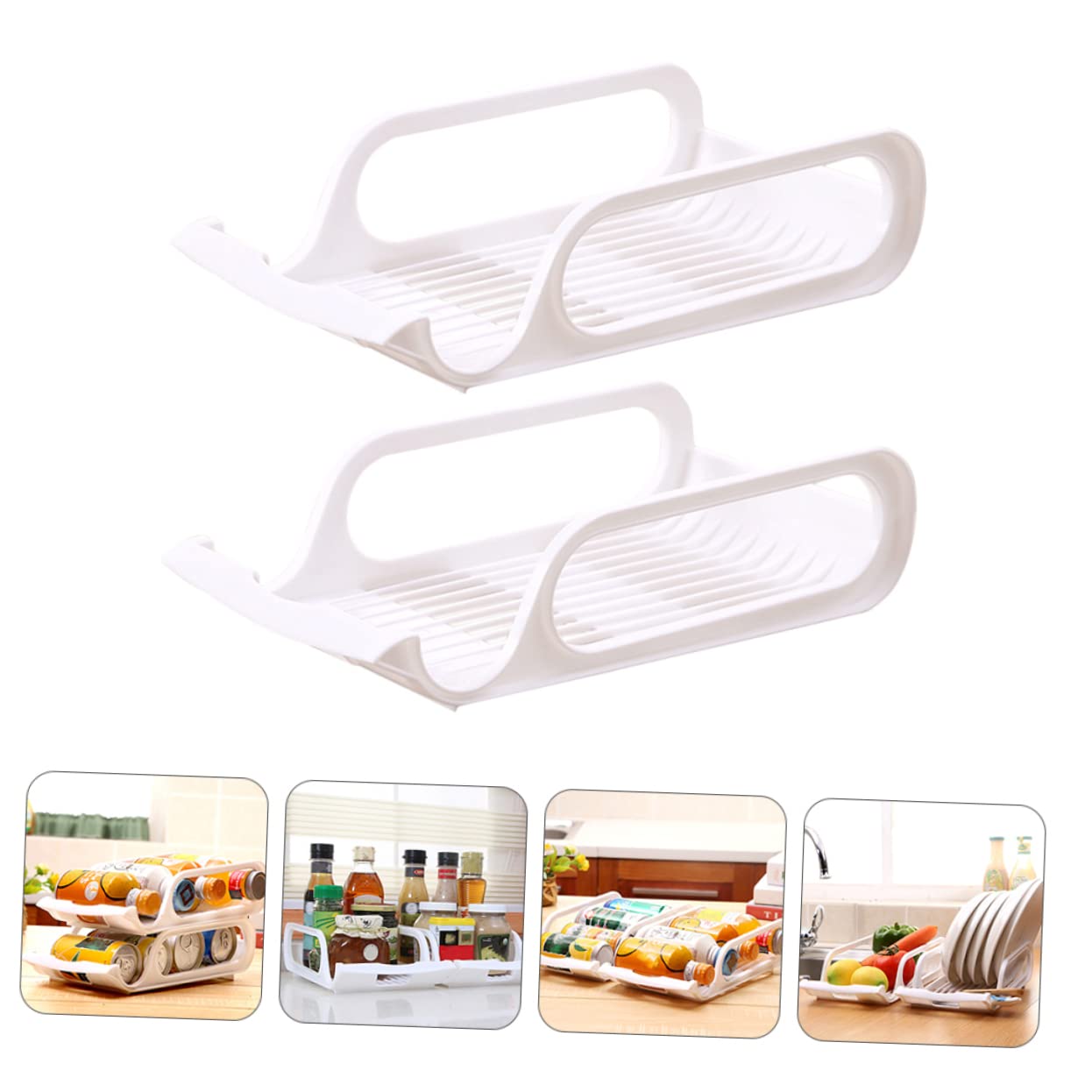 DOITOOL Plastic White Beverage Rack, 20 in L x 10 in W x 6 in H