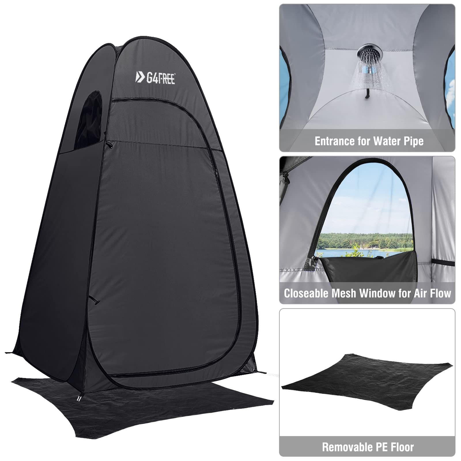 G4Free Pop Up Privacy Shower Tent Portable Outdoor Changing Room Camping Toilet Sun Shelter with Carry Bag(Green)