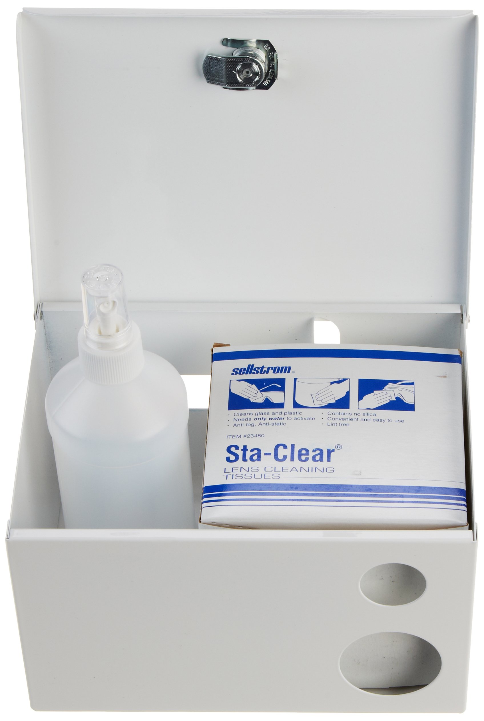 Sellstrom Lens Cleaning Tissues Station / Kit with Water Pump Spray Bottle, S23470